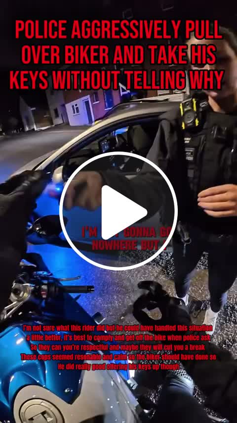 Police Aggressively Pull Over Biker and Take His Keys Without Telling ...