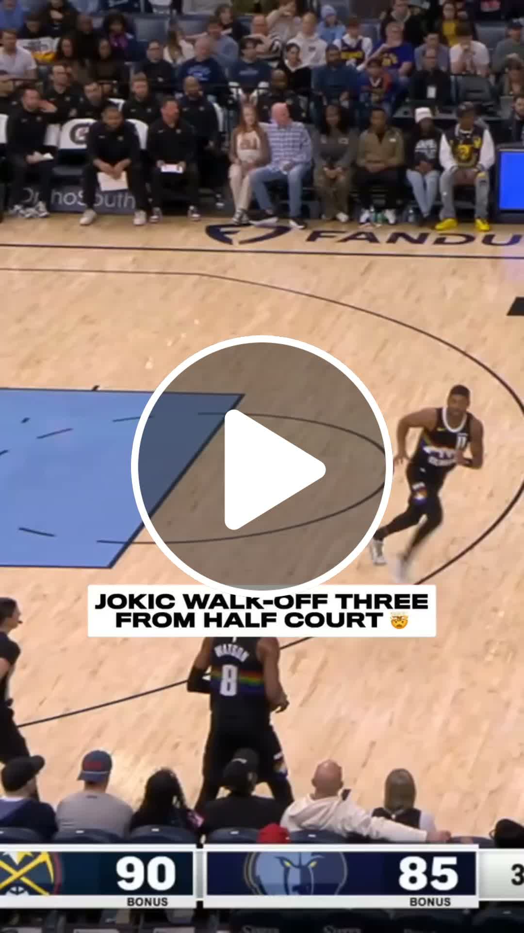 Jokic walk off three from half court#jokic#half#court#denvernuggets # ...