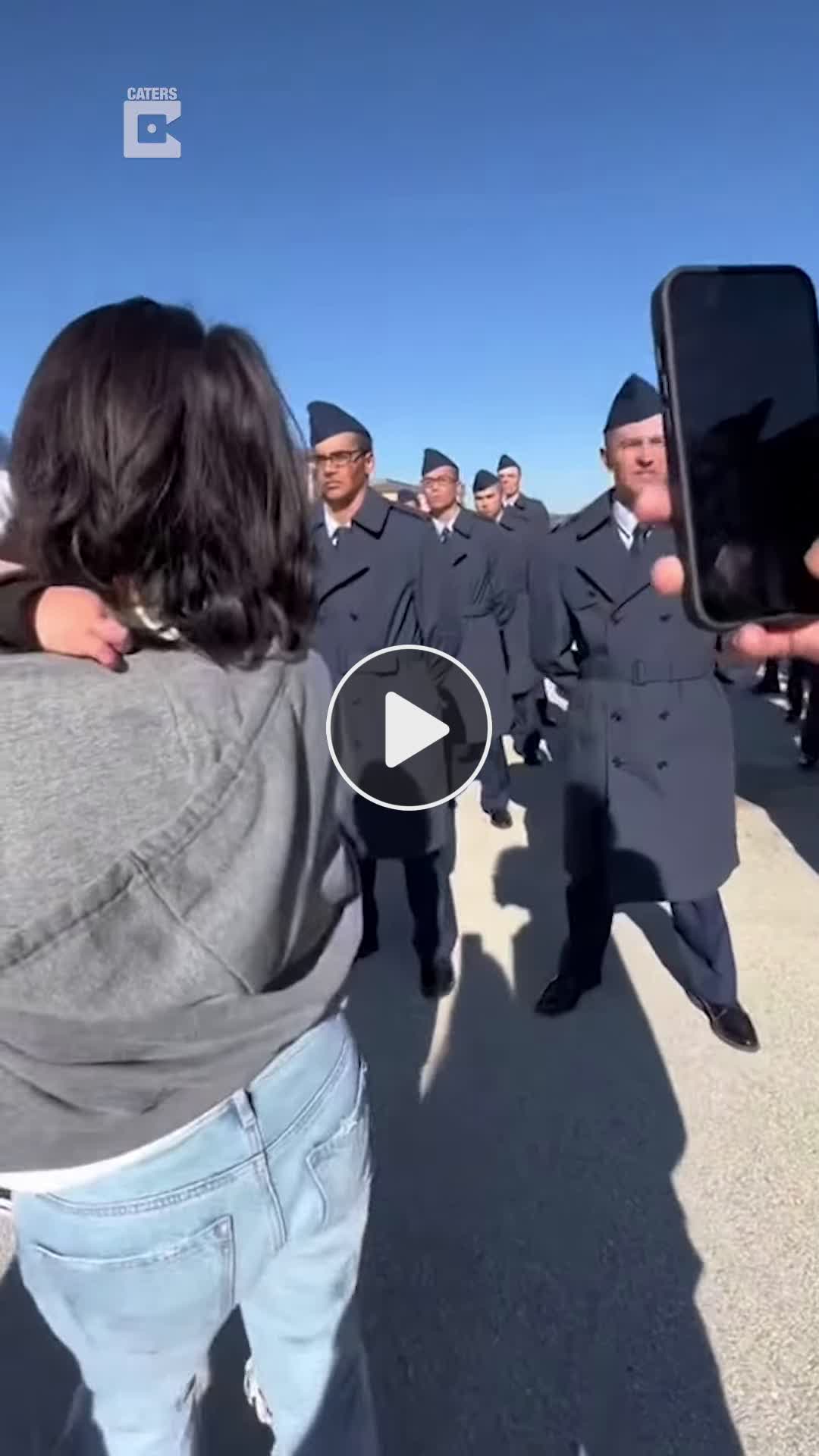 Wife child tap out husband during air force graduation shorts family ...