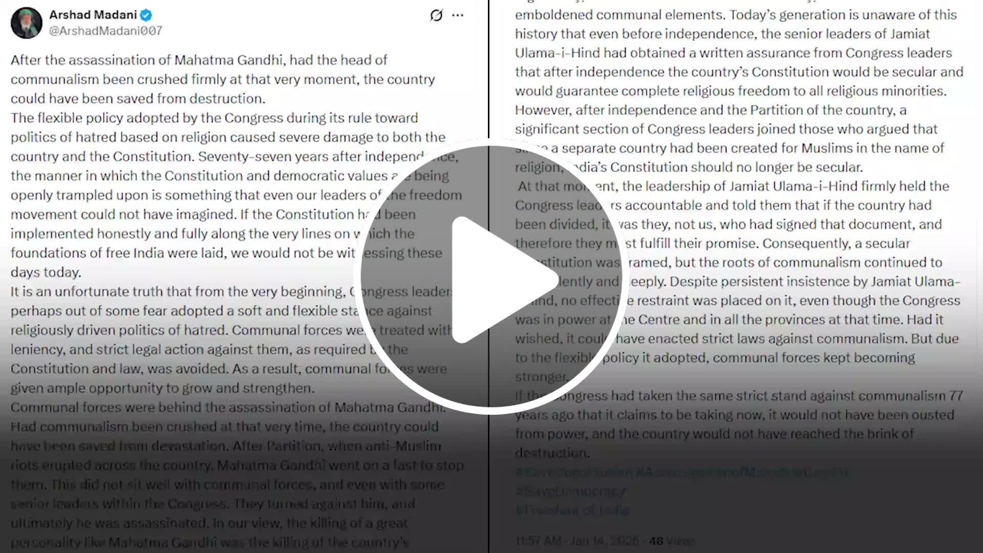 Jamiat Chief Madani Slams Congress For ‘Flexible Policy On Hate ...