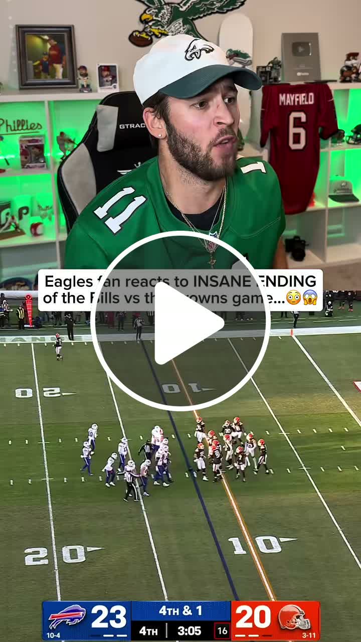 Josh Allen barely escapes a win against the Browns! Eagles fan reacts ...