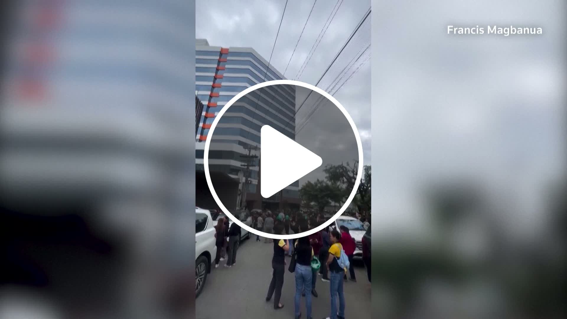 People gather outside after big quake hits southern Philippines - NewsBreak