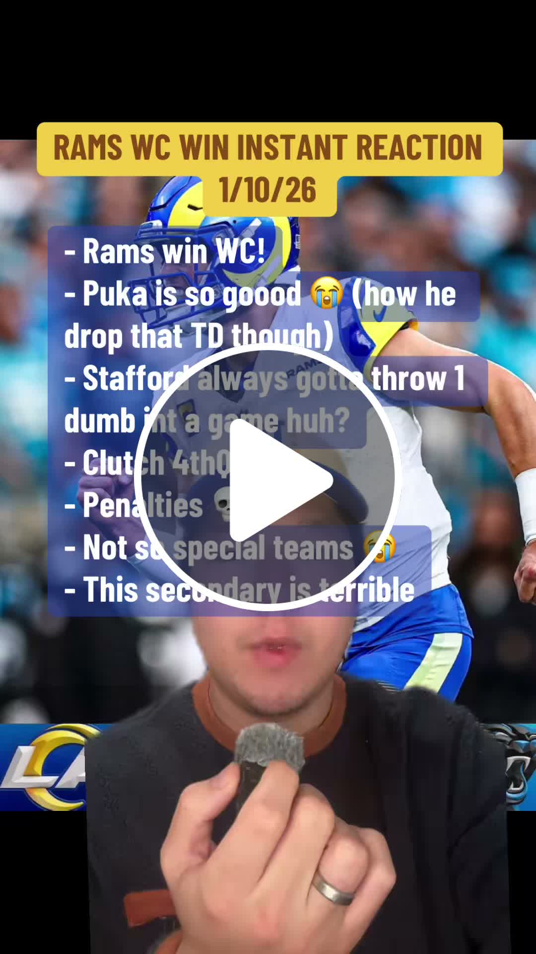 Rams pull off an exciting win in the Wild Card! Instant reaction to ...