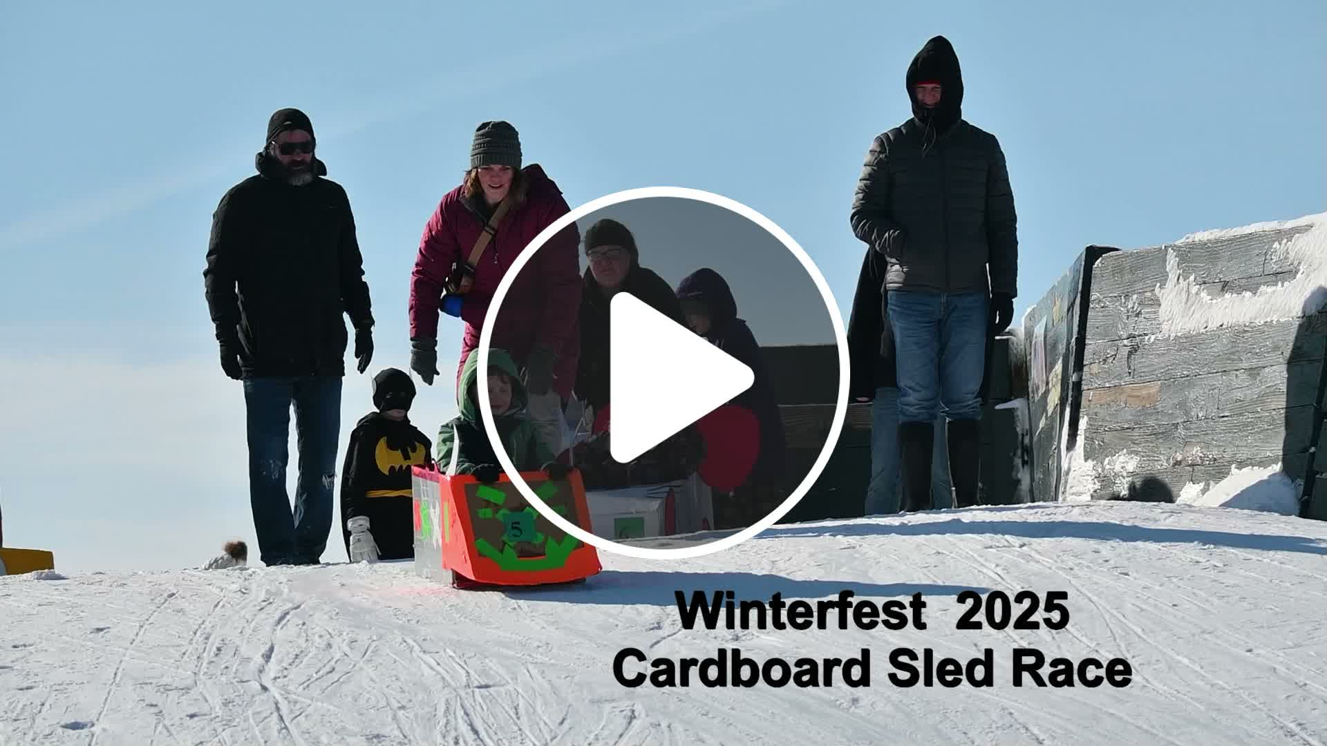 A sample of 2025 Winterfest cardboard sled race runs on Kiwanis Hill ...