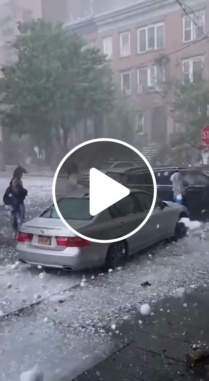 Hailstorm surprises New York with giant hail and chaos! 🌩️ Witness ...