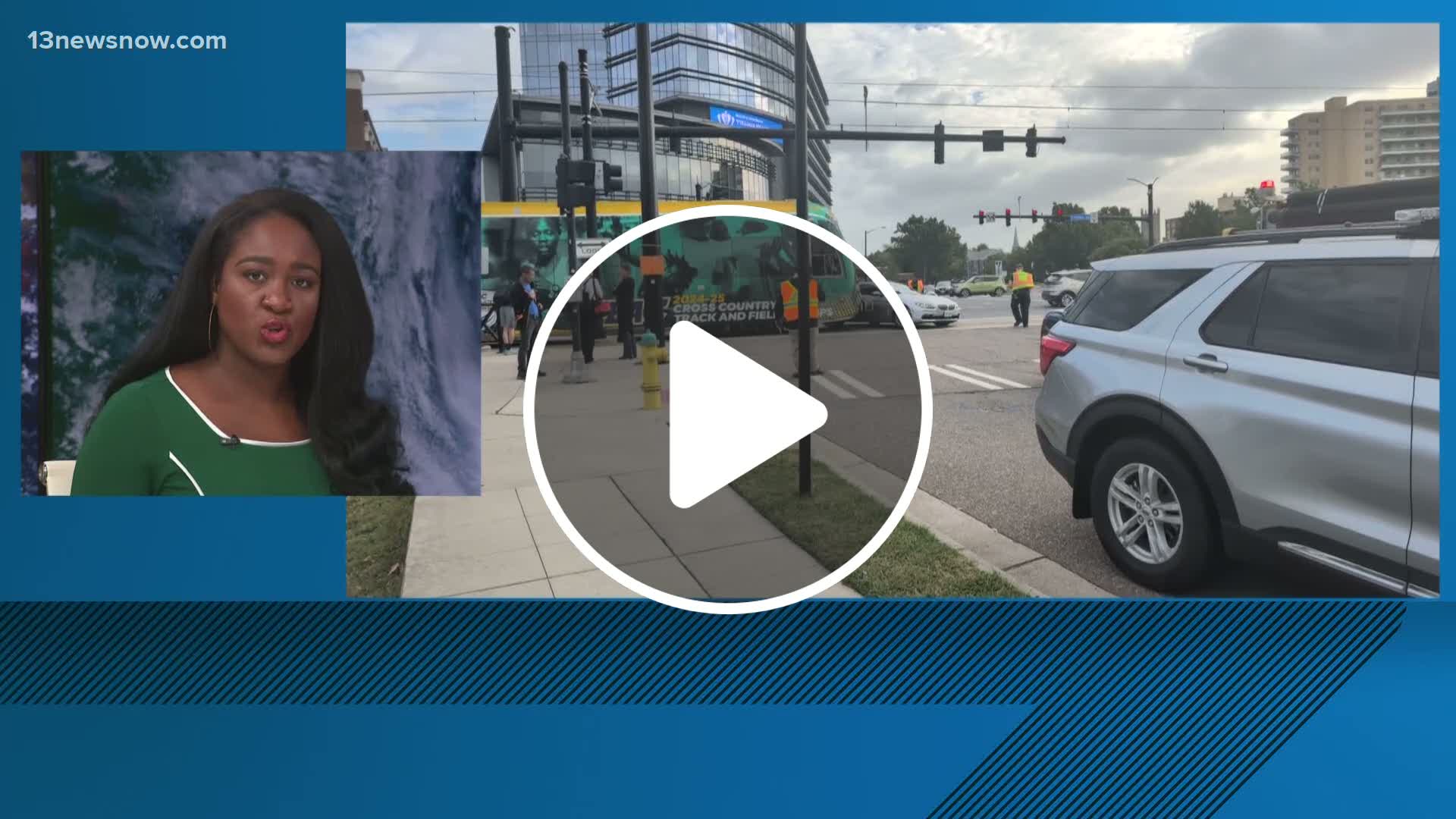 Light rail train collides with car on Colley Avenue - NewsBreak