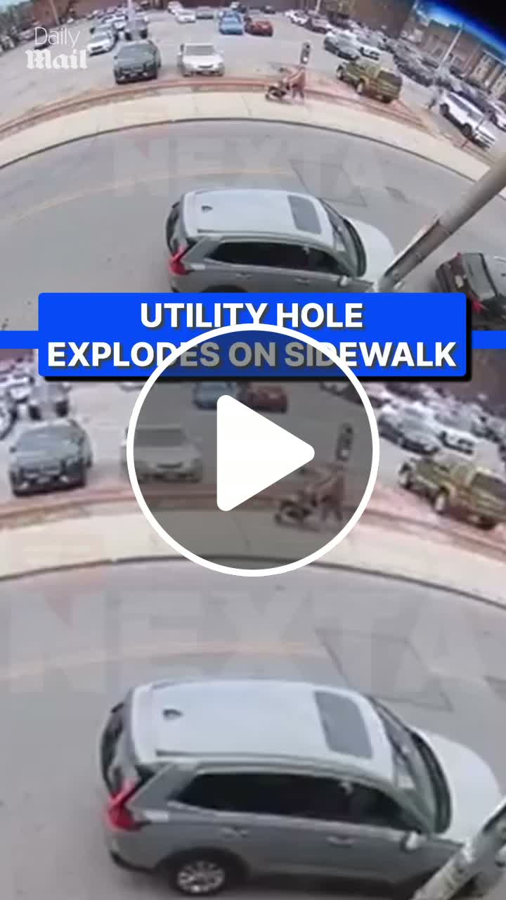 Mother and baby dodge exploding utility hole - NewsBreak