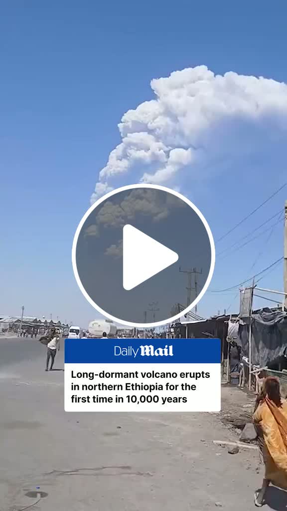 A long-dormant volcano has erupted in Ethiopia, sending ash plumes ...