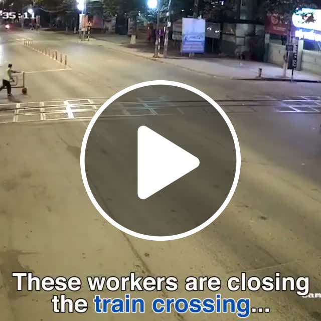 This man crashed so hard he flipped over the train barrier! - NewsBreak