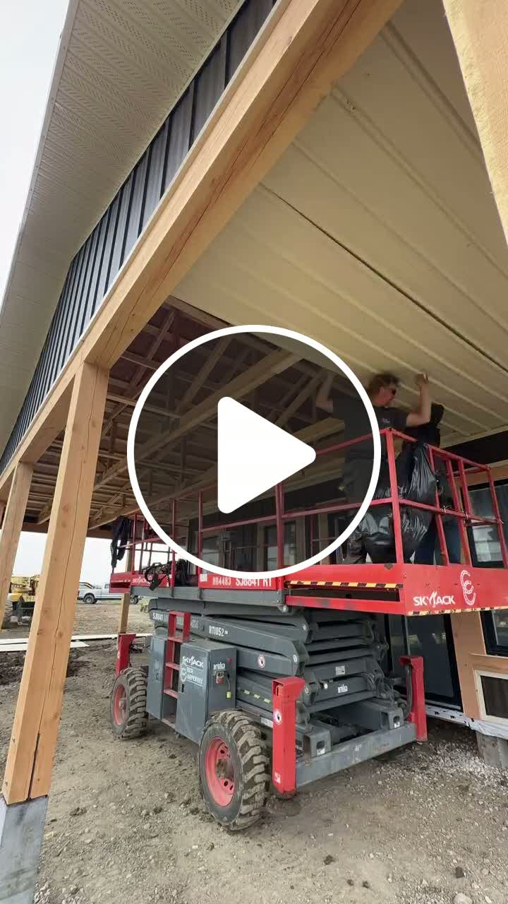 Installing The Metal Ceiling In The Wrap Around Porch Of This Post ...