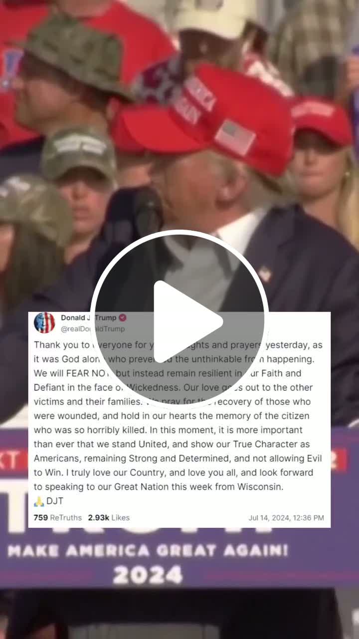 Donald Trump has issued a statement following his assassination attempt ...