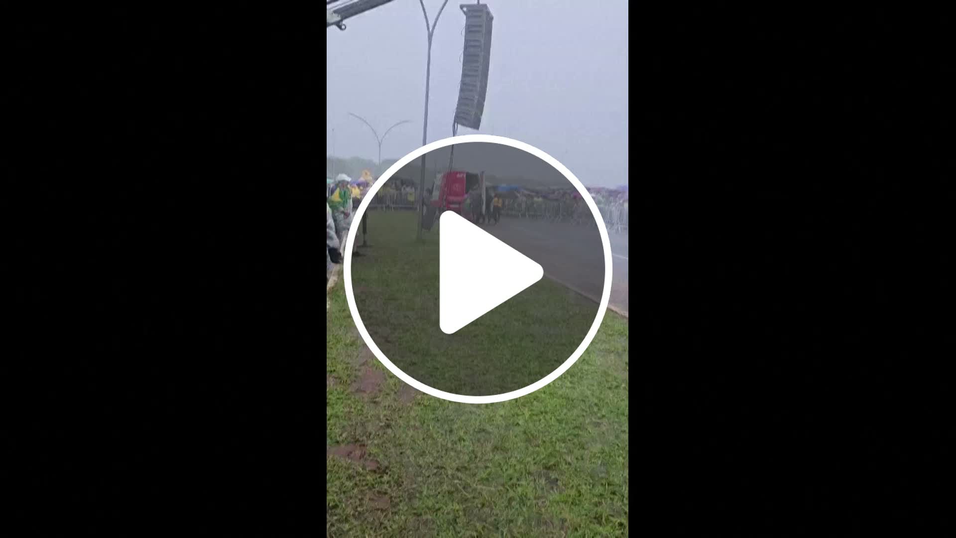 Video shows moment lighting strikes Bolsonaro supporters in Brazil ...