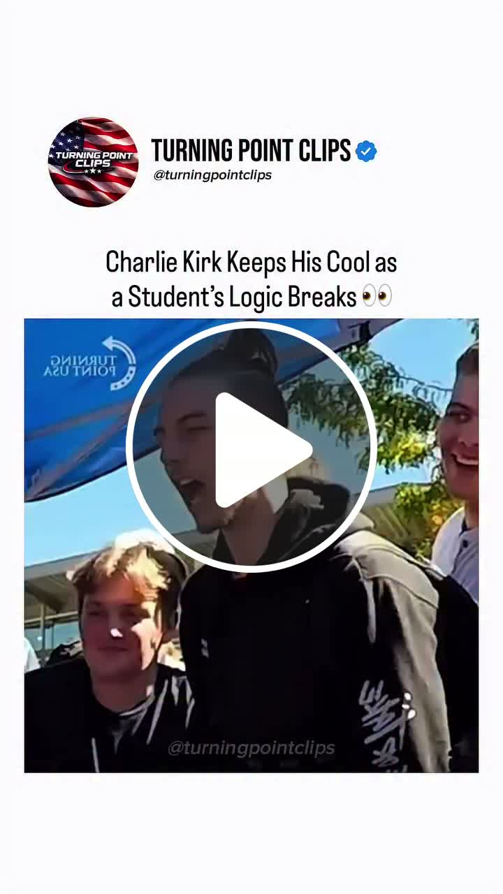 Charlie Kirk keeps his cool as student's logic breaks👀 - NewsBreak