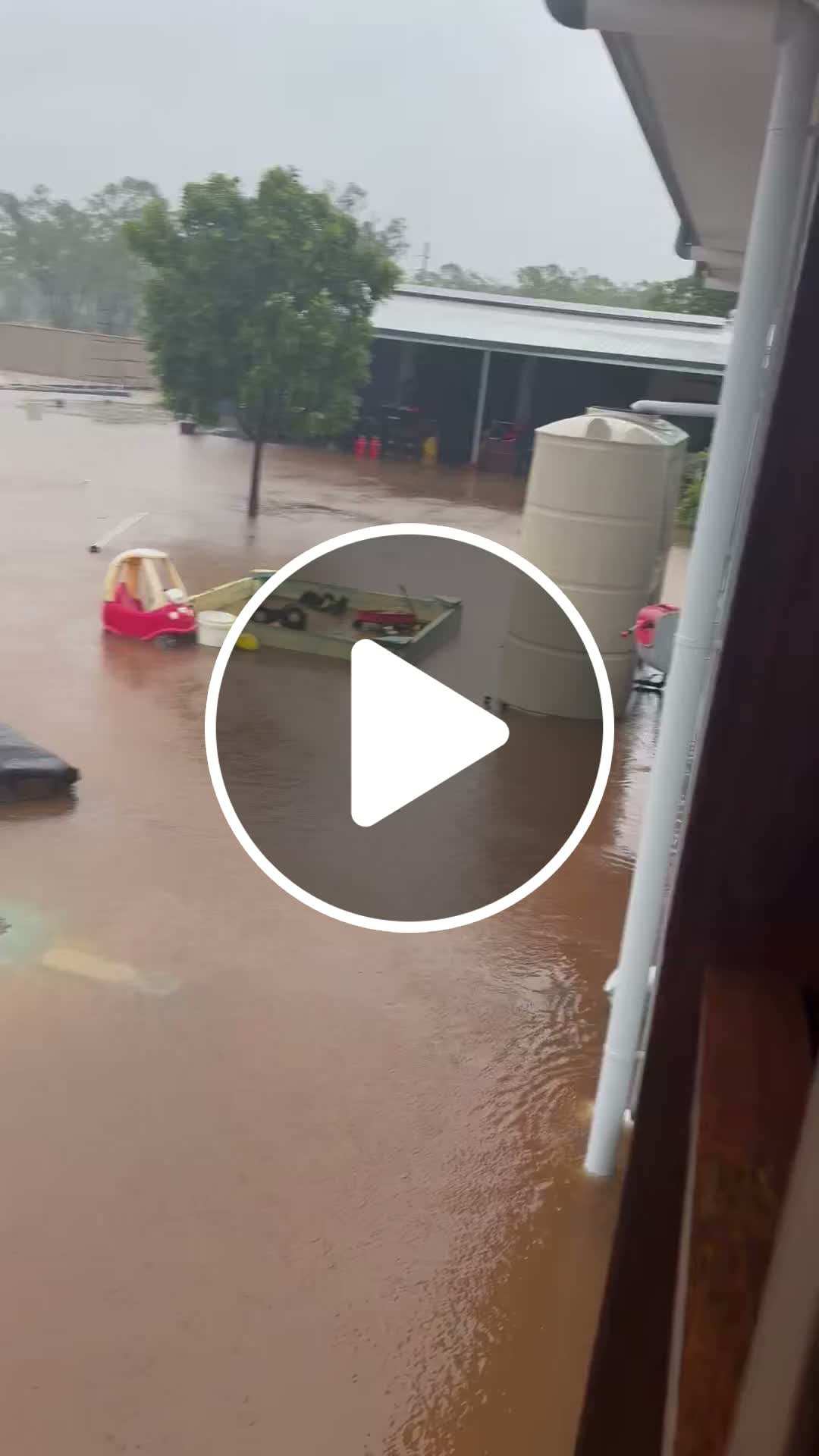 Severe flooding inundates rural property after heavy rainfall in ...