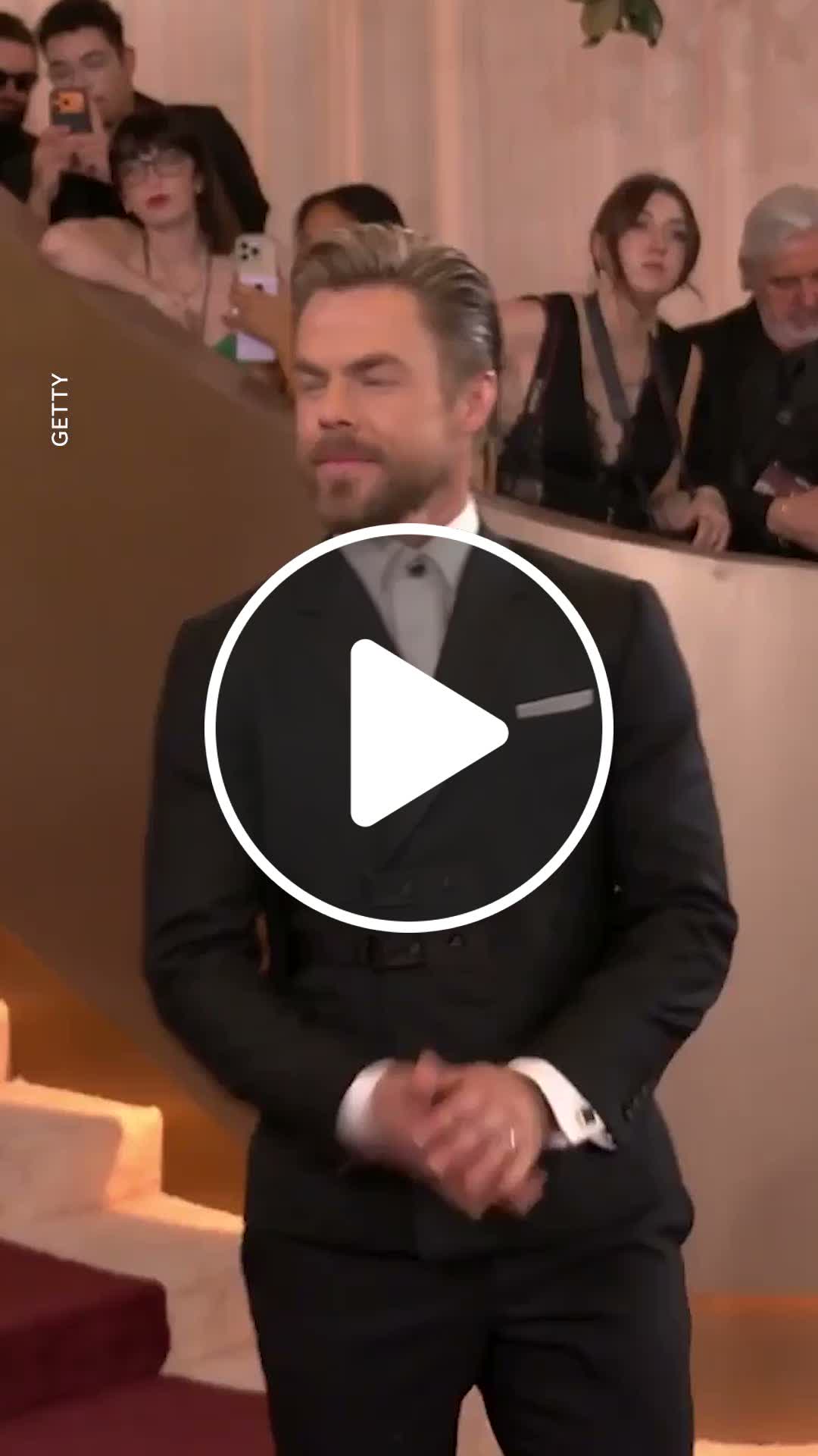 Derek Hough leaps on Golden Globes red carpet with flair - NewsBreak