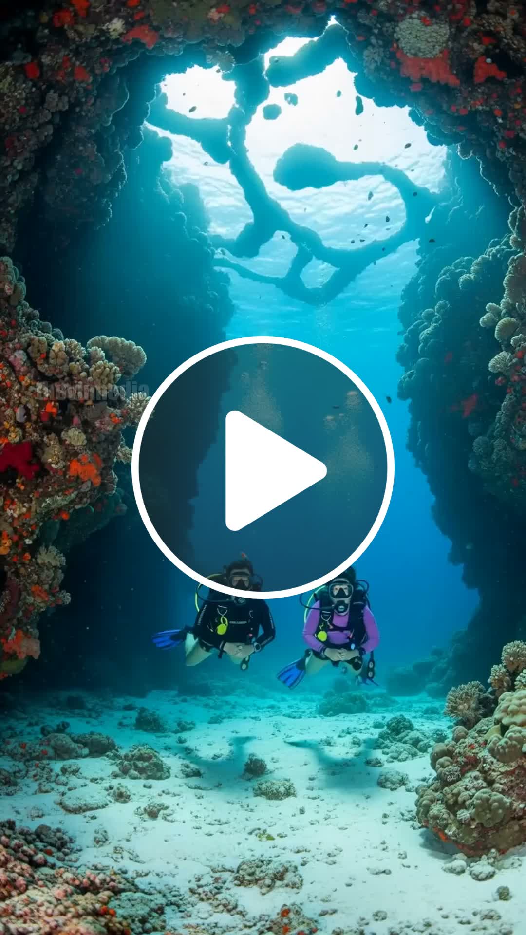 A scuba diver trapped in an underwater cave after a collapse, gets ...