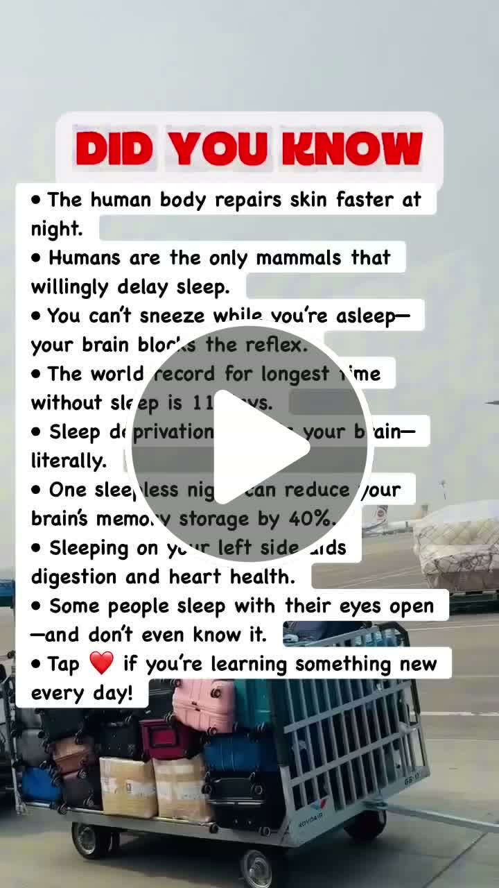 Human body repairs skin most at night.... - NewsBreak