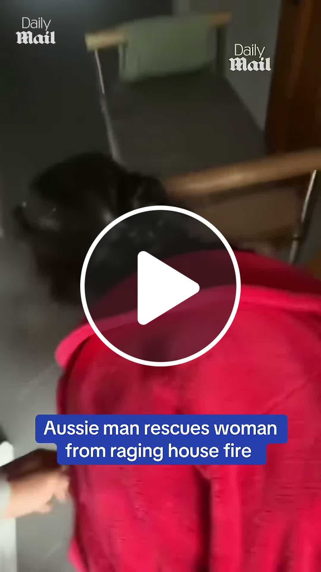 Wild moment brave tradie rushes to rescue woman from raging inferno ...