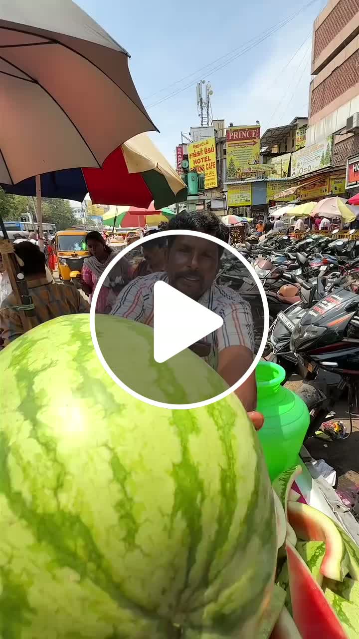$3 for This Giant Sweet Watermelon#! Only in India! Chennai in India # ...
