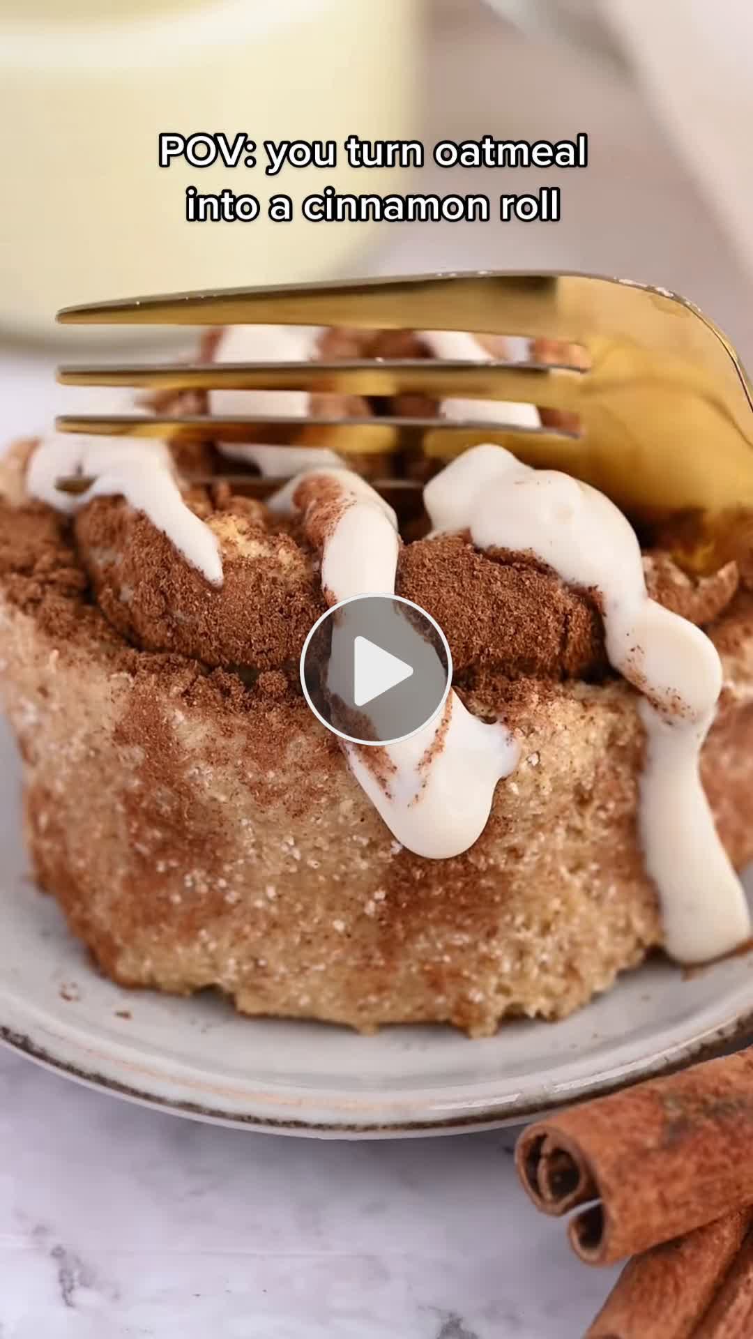 POV: you turn oatmeal into a cinnamon roll. #oatmeal #oats # ...