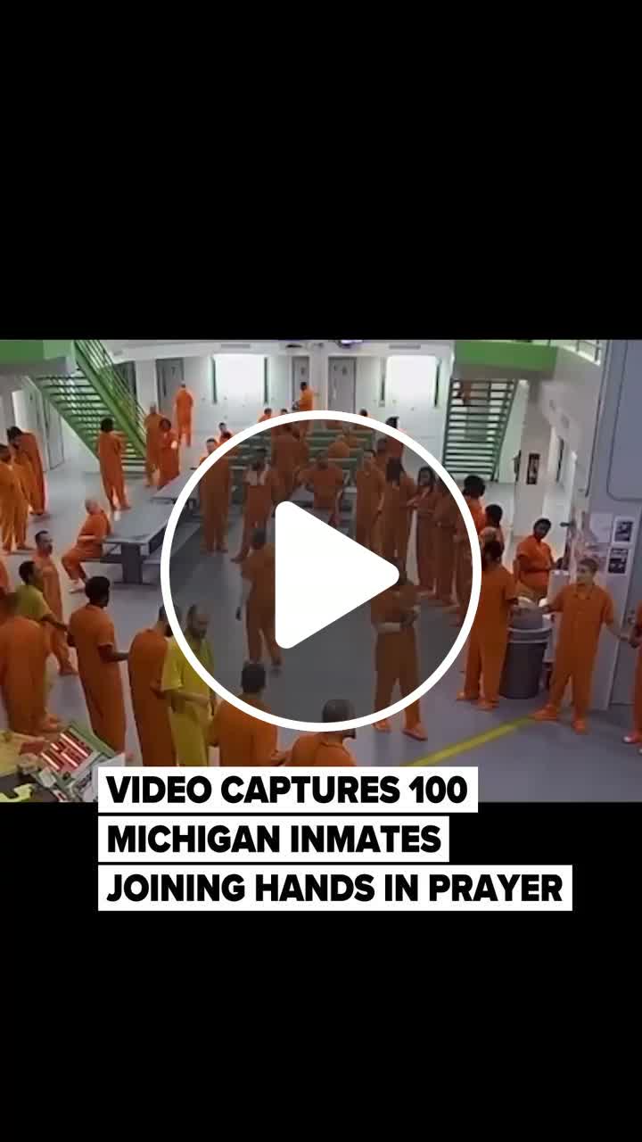 A viral video shows about 100 inmates coming together in prayer. The ...