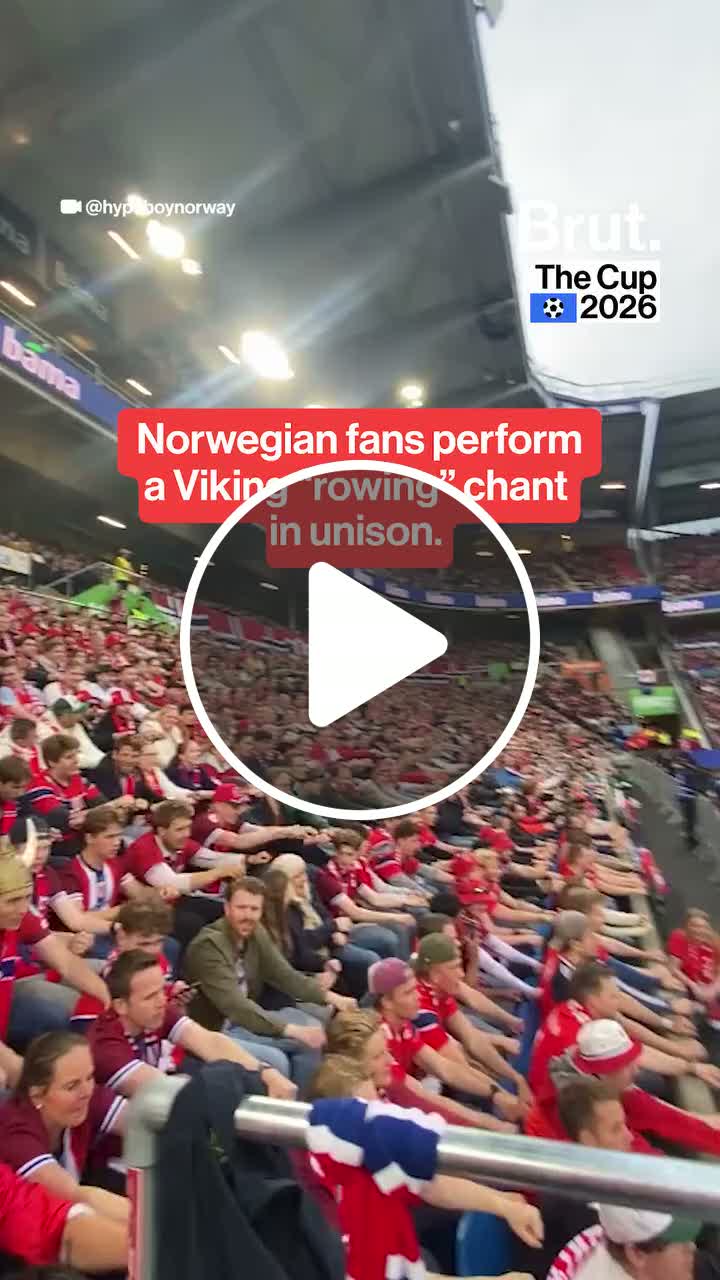 Norwegian fans perform a viking rowing chant in unison - NewsBreak