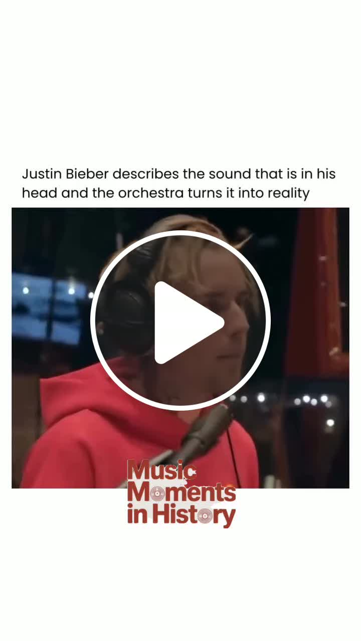 Justin Bieber describe the song that is in his hand and the orchestra ...
