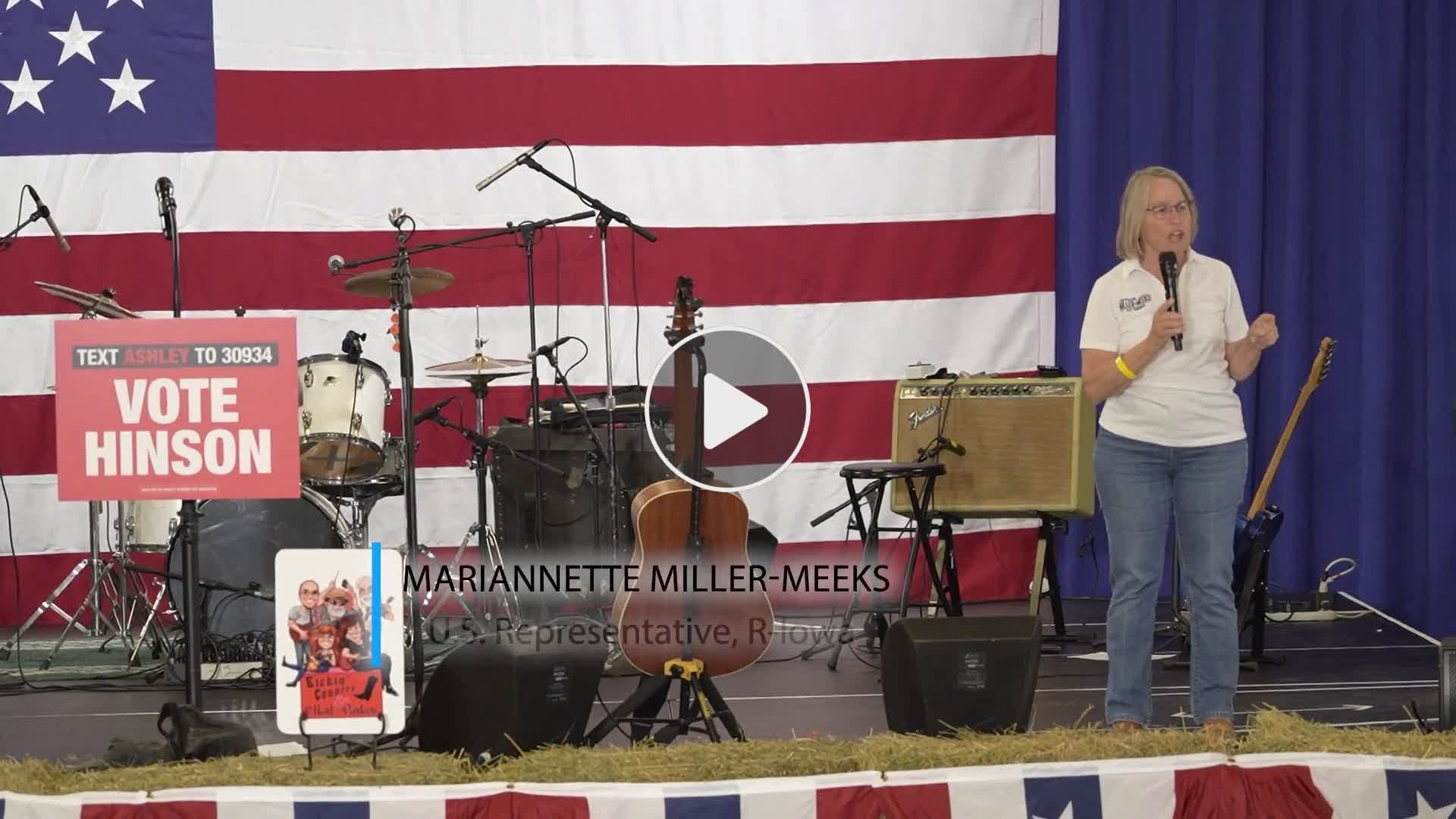 U.S. Rep. Mariannette Miller-Meeks takes a jab at her opponent ...