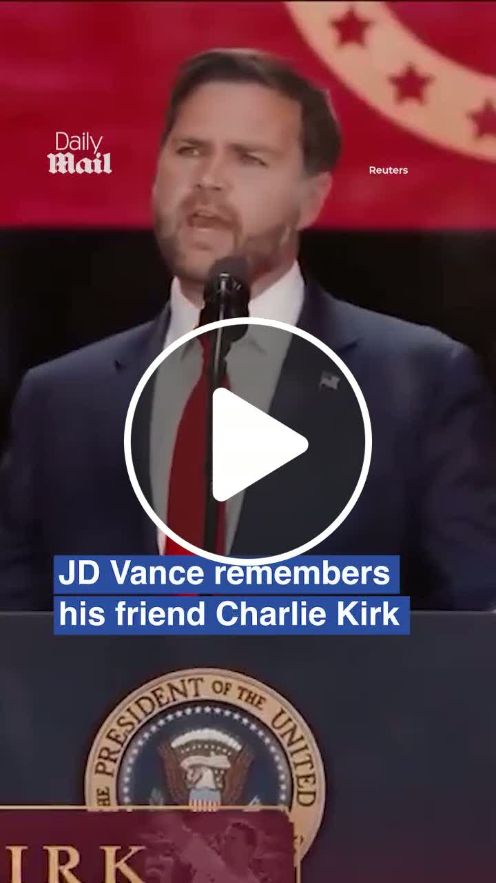 JD Vance gave an impassioned speech honoring his friend Charlie Kirk ...