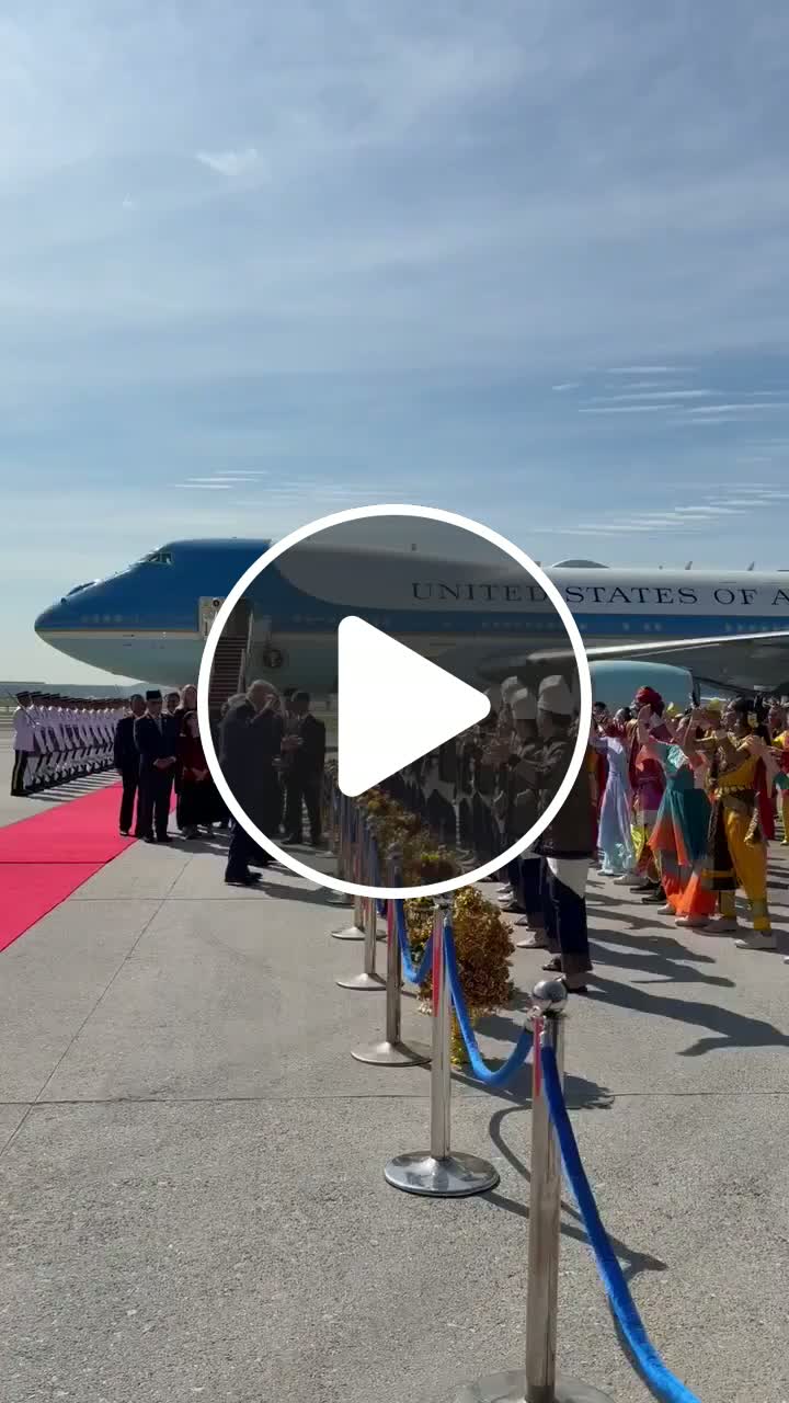 This is awesome! President Trump landed in Malaysia and he started ...