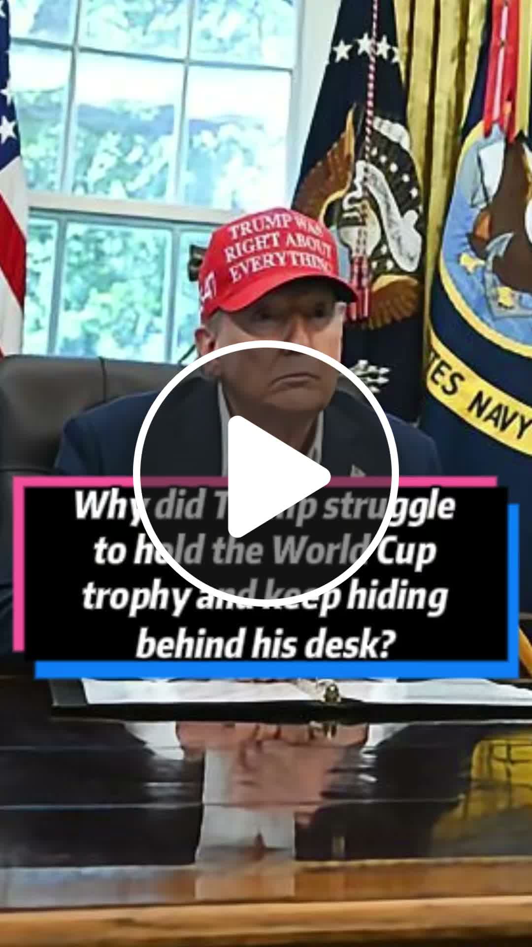 #CaughtOnCamera Why did Trump struggle to hold the World Cup trophy and ...