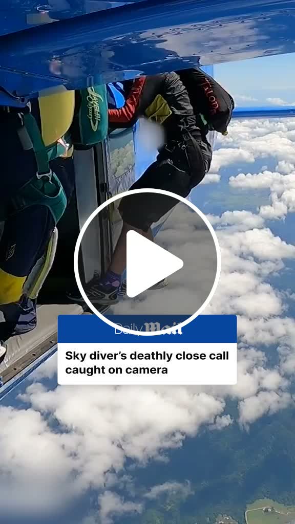 A skydiver had a brush with death when a reserve parachute accidentally ...