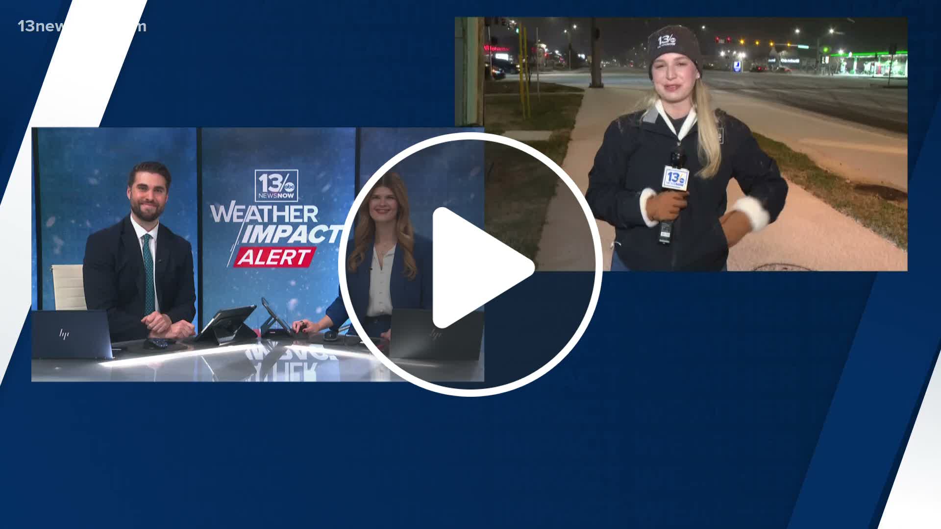 13News Now's Emily Harrison reports on snow conditions in Virginia ...