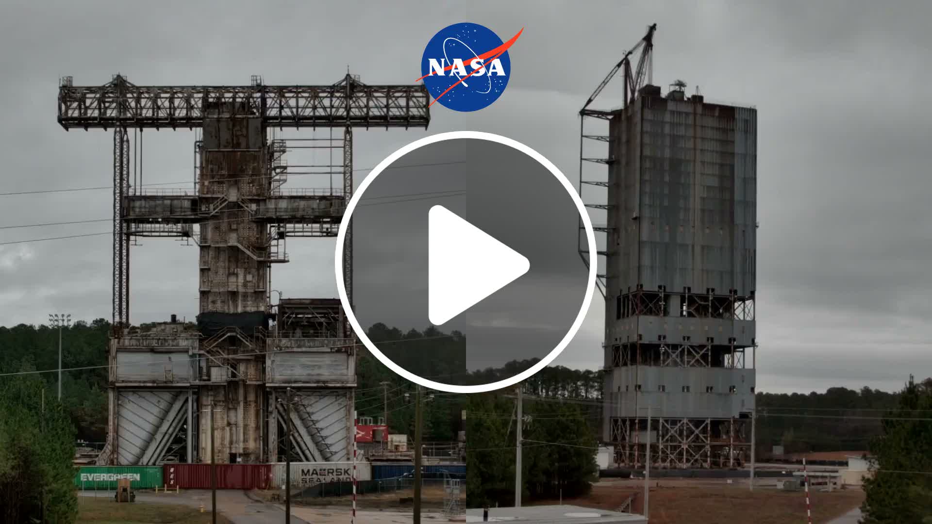 Multiple views of NASA implosions of the T-Tower and Propulsion and ...