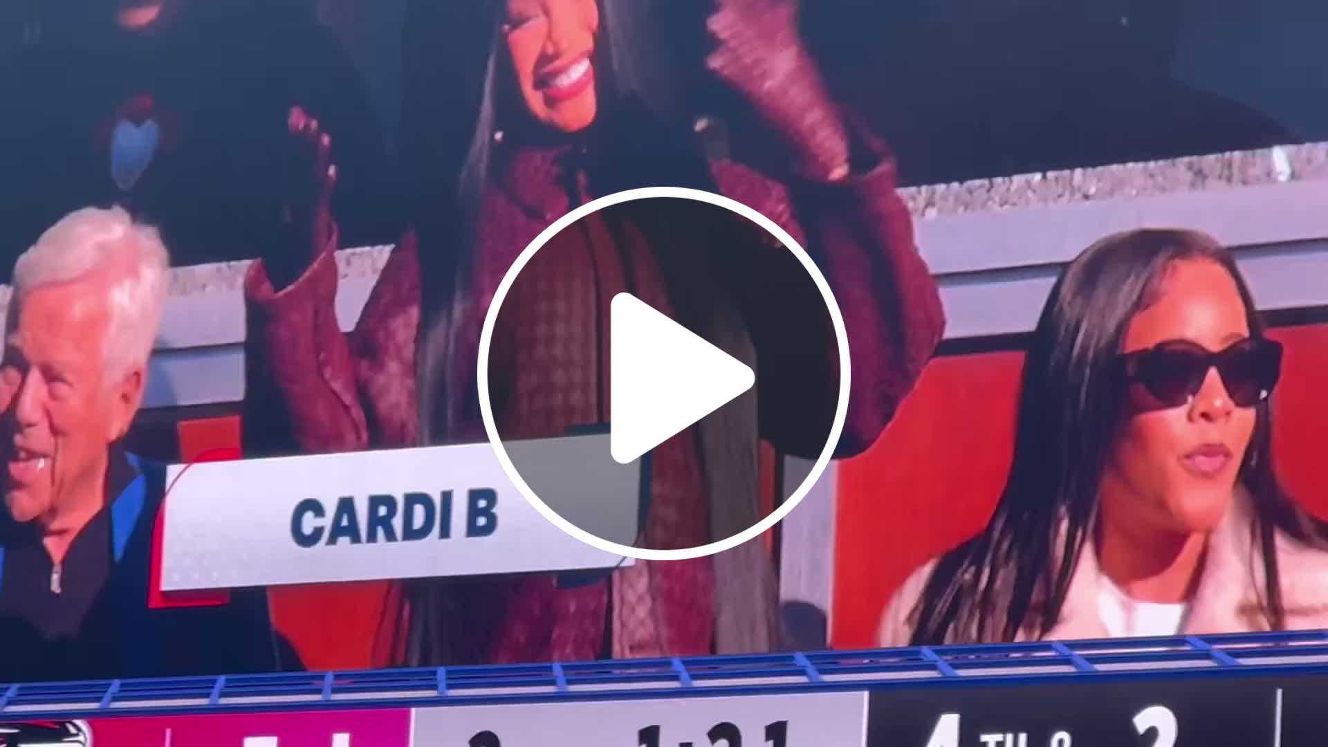 Cardi B at the game doing the Stefon Diggs celly. - NewsBreak