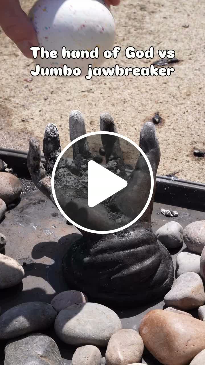 Jumbo jawbreaker vs the hand of God #satisfying #art #candy #lifehacks ...