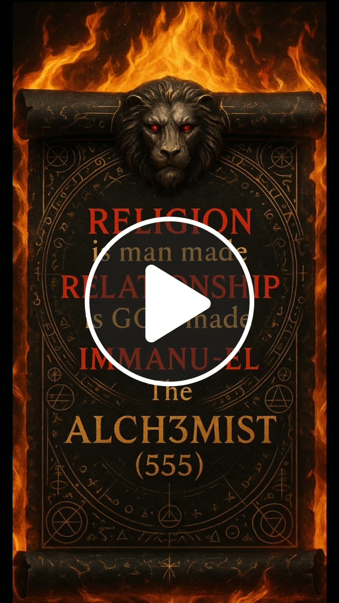 RELIGION is man made RELATIONSHIP is GOD made IMMANU-EL The ALCH3MIST ...