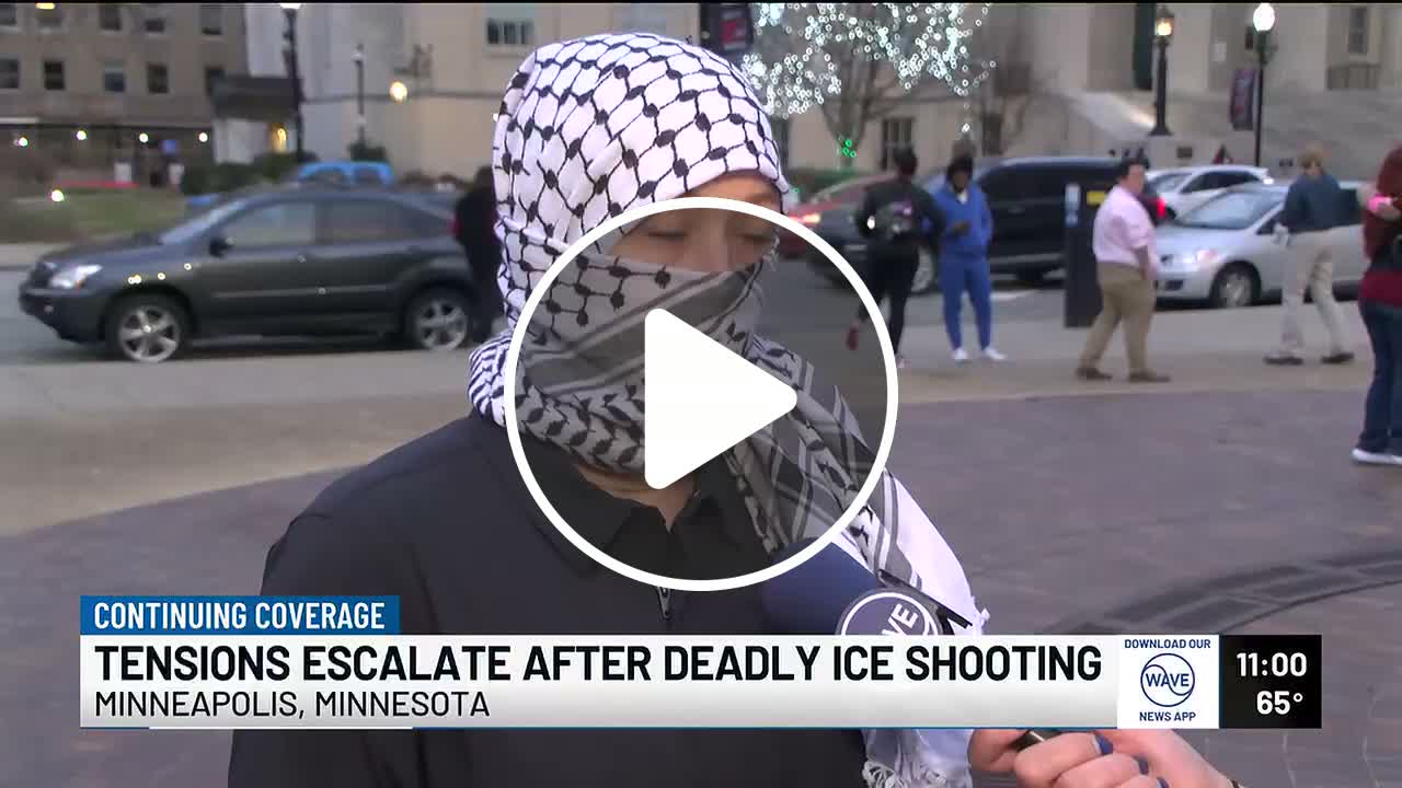 Protesters march in downtown Louisville after ICE shooting of ...