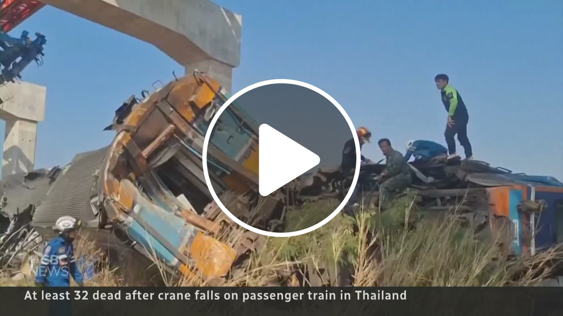 Crane crashes onto moving train in Thailand, killing dozens - NewsBreak
