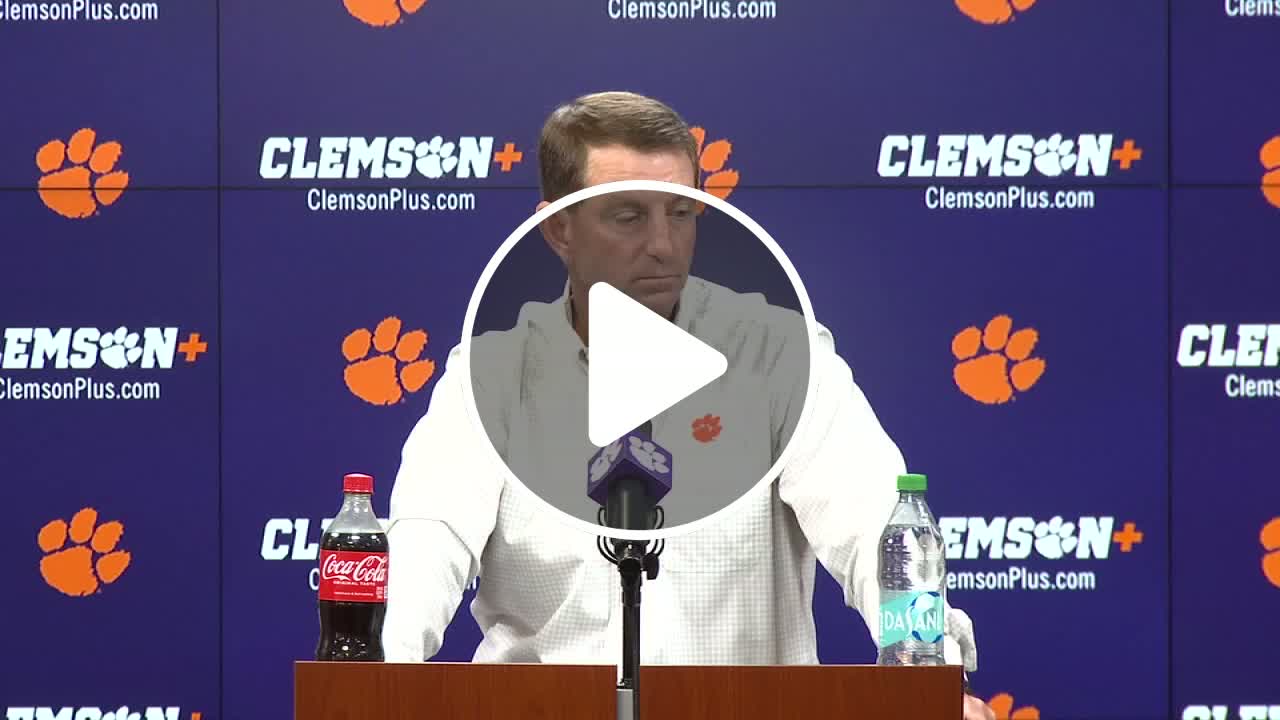 Clemson football head coach Dabo Swinney speaks on Hall of Fame ...