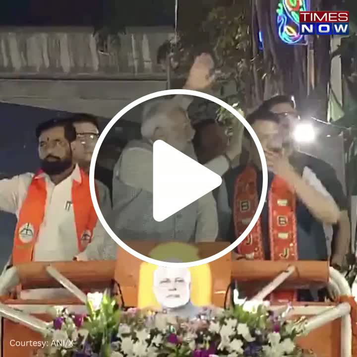 Prime Minister Narendra Modis roadshow underway in Mumbais Ghatkopar ...