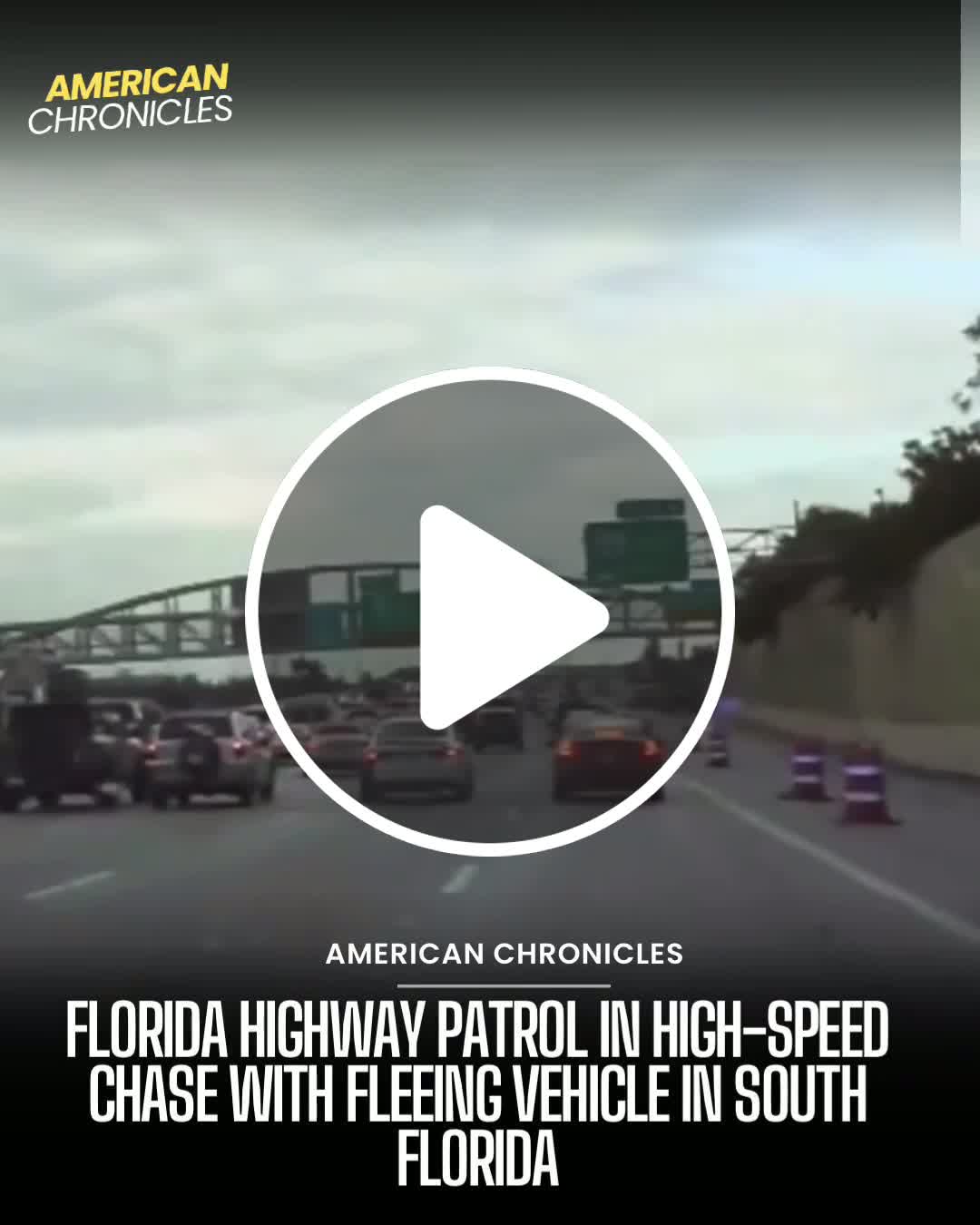 Florida Highway Patrol in high-speed chase with fleeing vehicle in ...