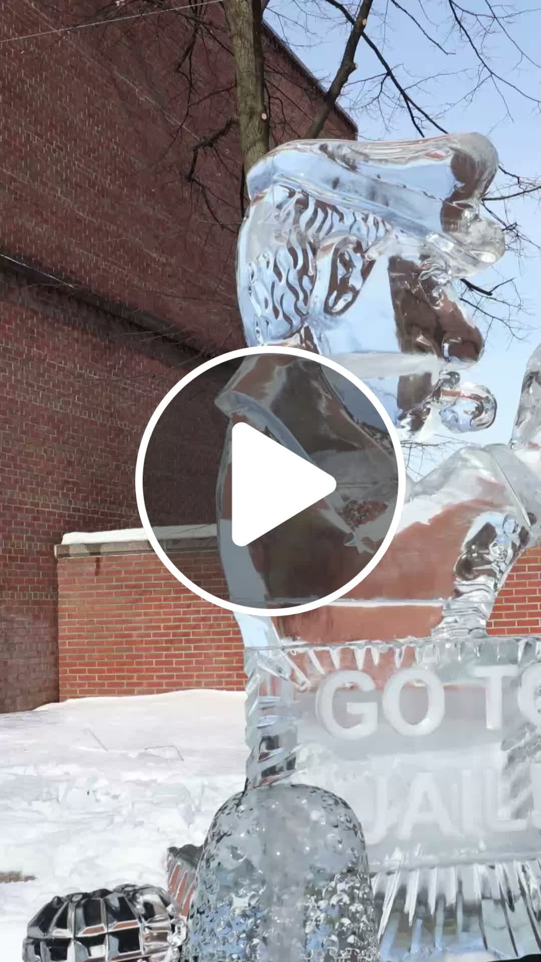 Ice carvers recreate Monopoly and other sculptures during Holland on ...