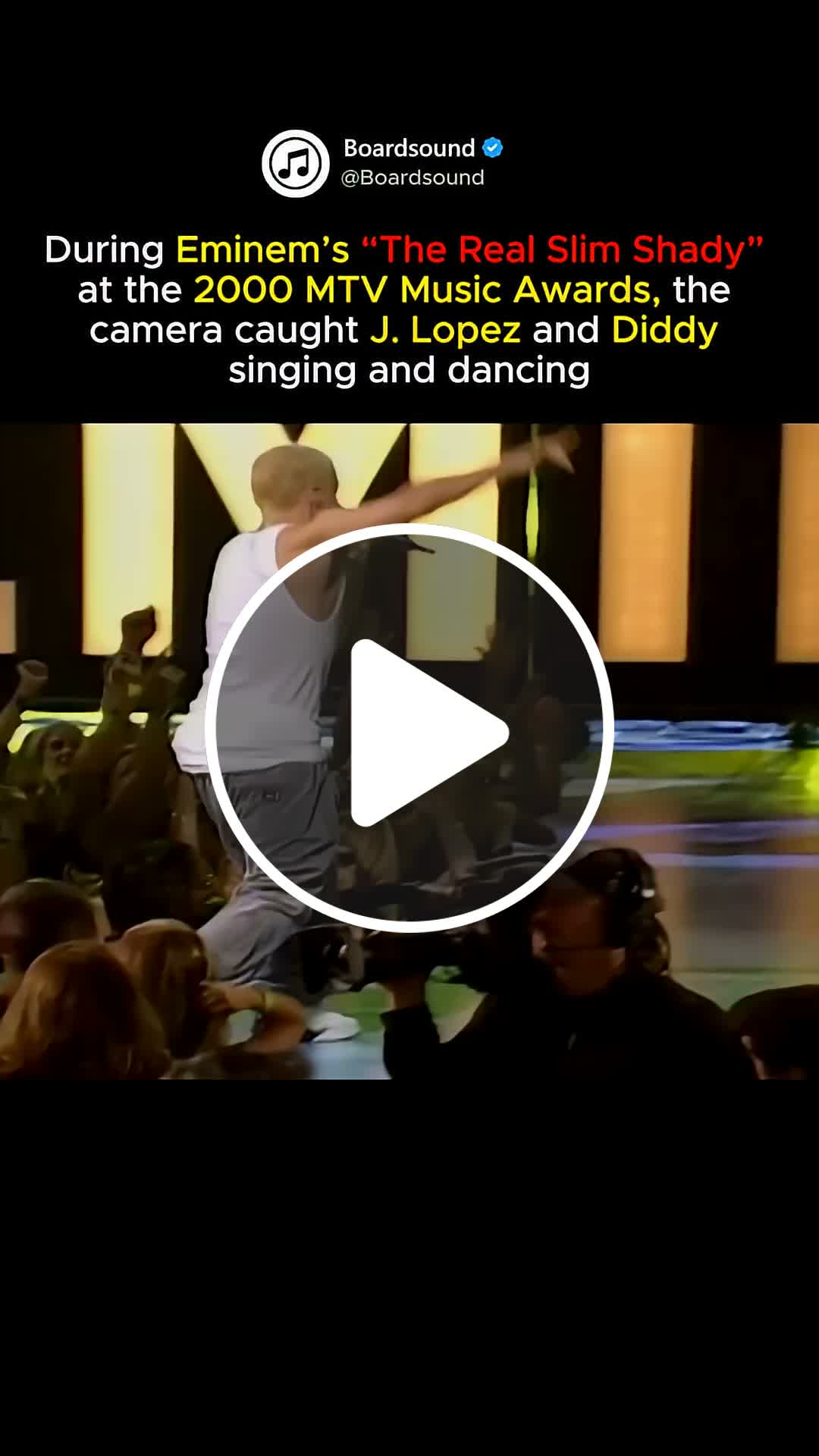 Eminem’s “The Real Slim Shady” at 2000 MTV Awards, the camera caught ...