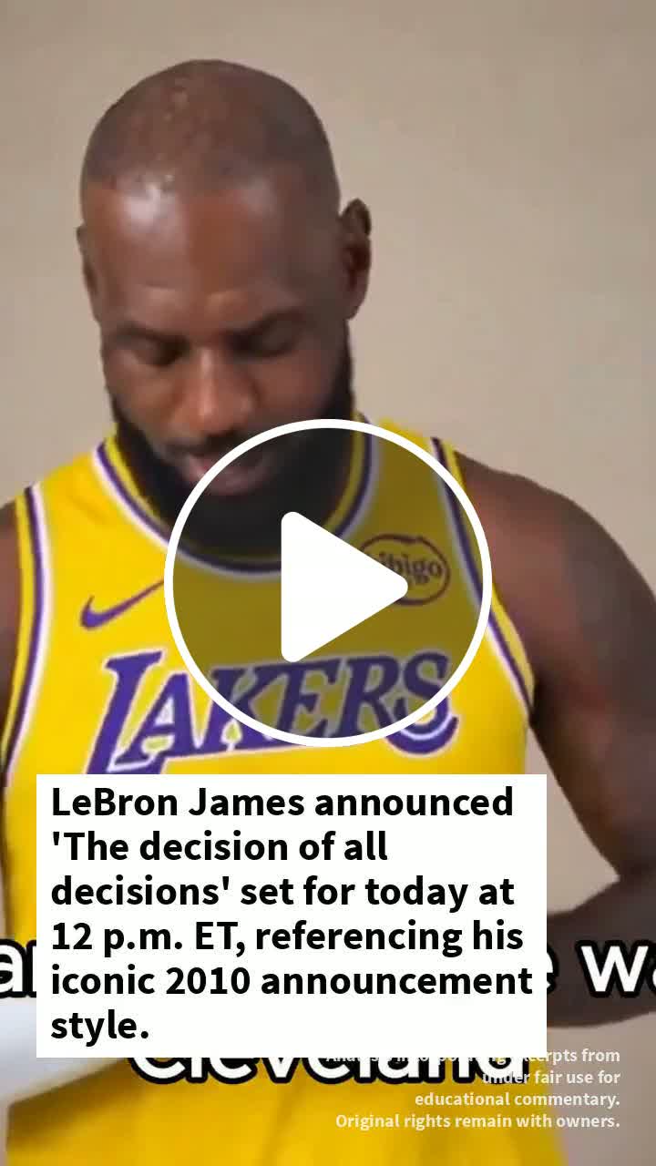 AI news: LeBron James' 'The Second Decision' major announcement #LeBronJames#NBA#Sports#Celeb#ai ...