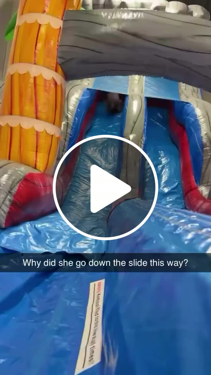 why did she go down the slide that way? - NewsBreak