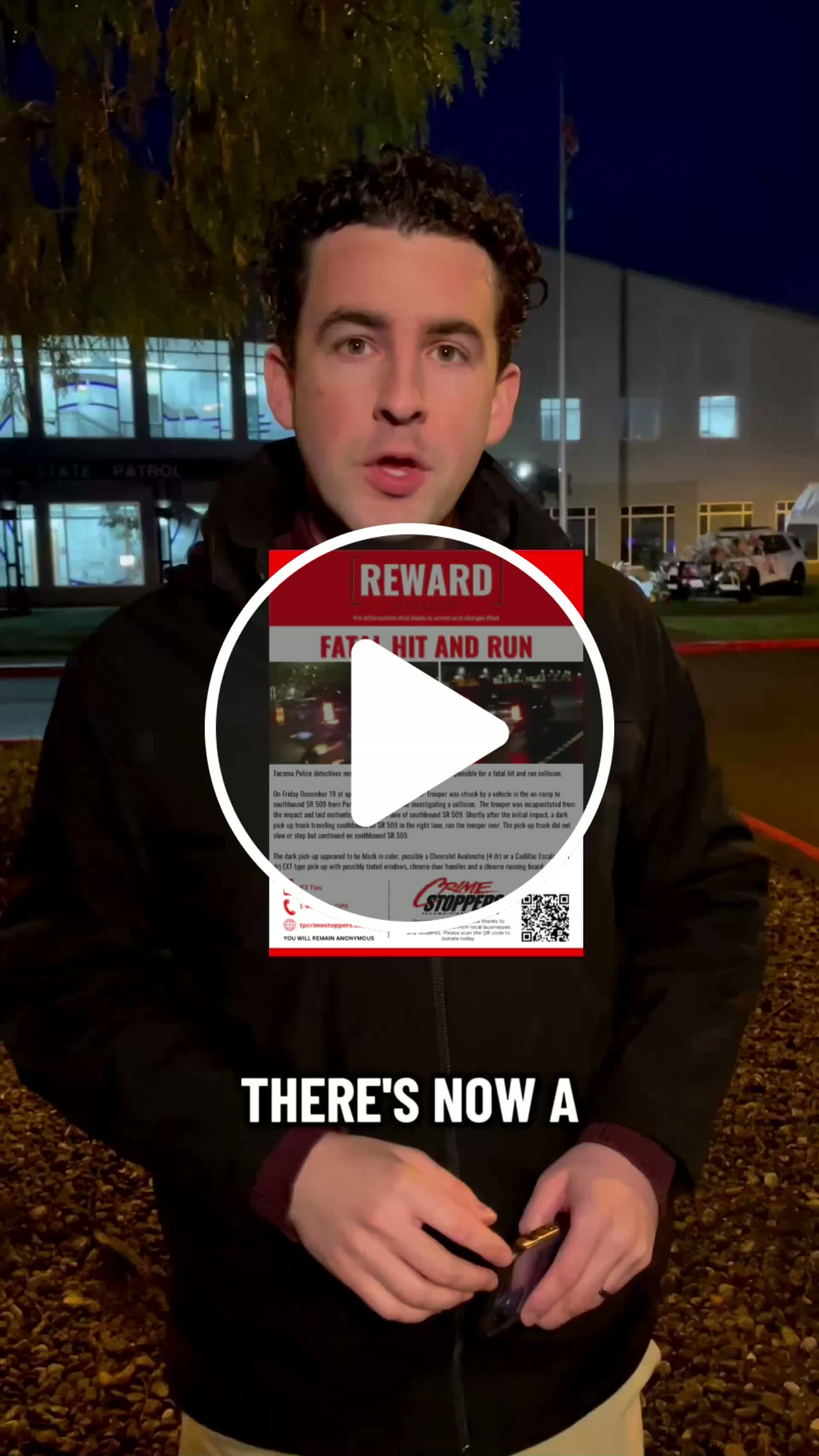 $1,000 reward to find driver of truck that hit Washington State Patrol ...