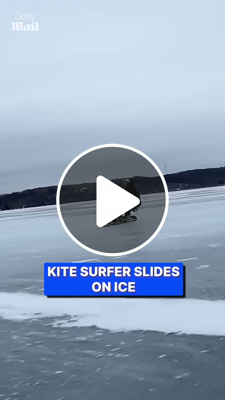 Impressive kite surfer slides on ice - NewsBreak