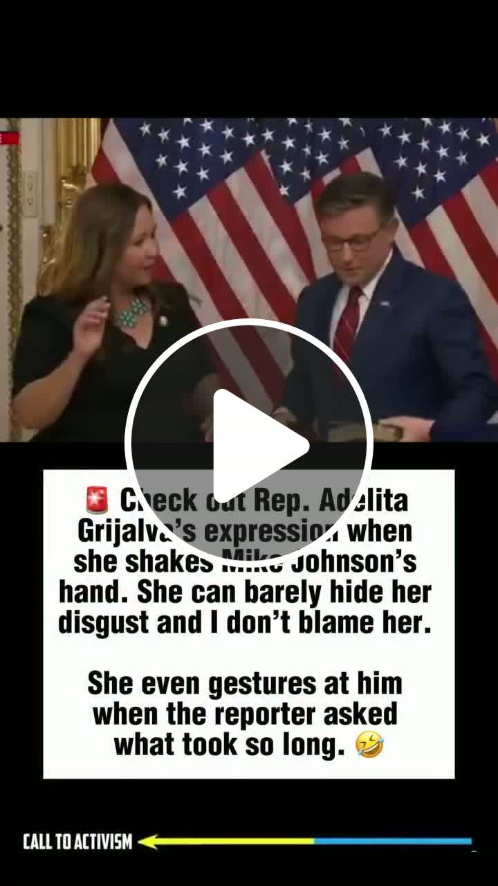 Watch out Adelita Grijalva's Reaction when she shook Mike Johnson's ...